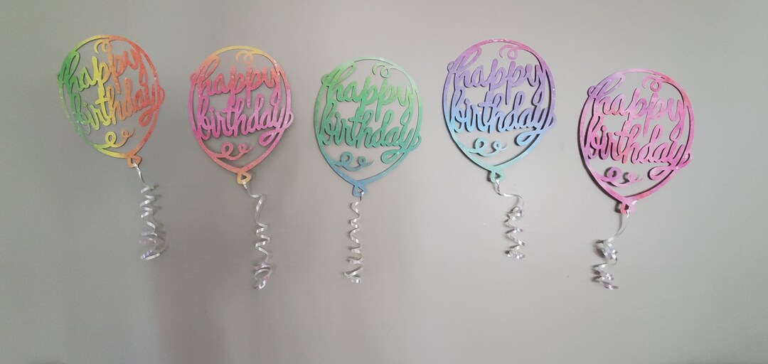 Happy Birthday Balloon Cardstock Cutouts set of 5 - Etsy