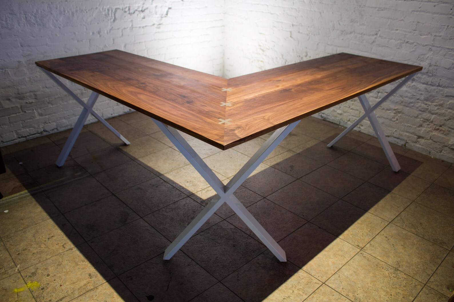 Custom L Shaped Desk Walnut L Desk Custom Wood Desk - Etsy