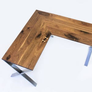 Custom L Shaped Desk Walnut L Desk Custom Wood Desk - Etsy Ireland