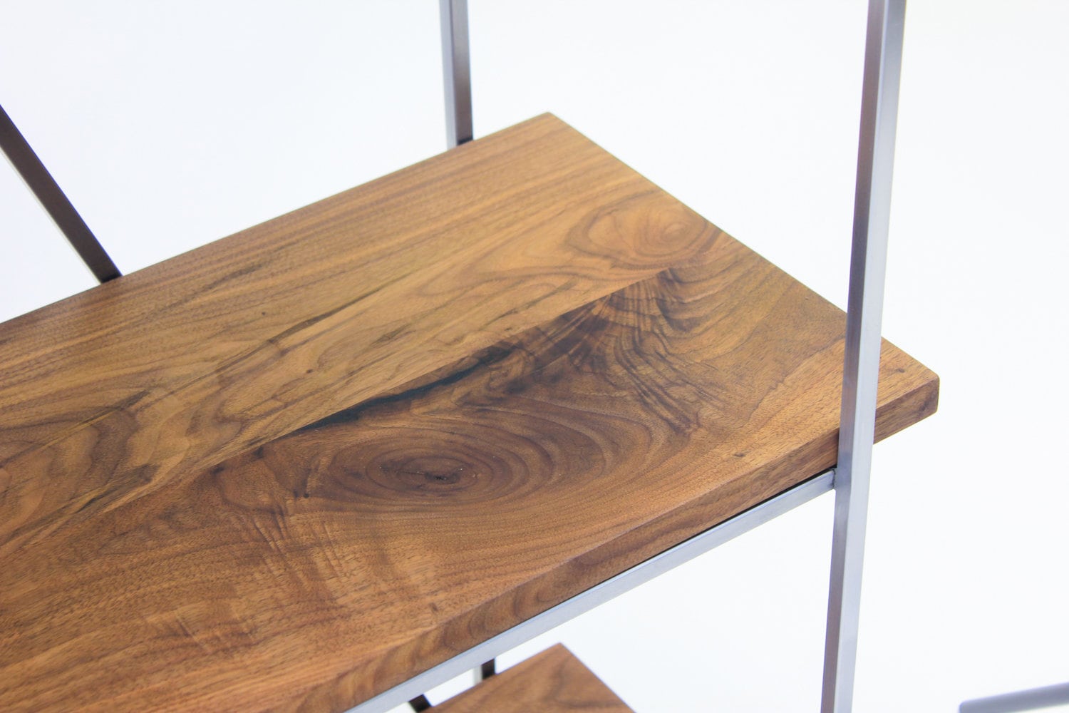 Modern Walnut Bookcase Contemporary Wood Shelves Bookcase - Etsy