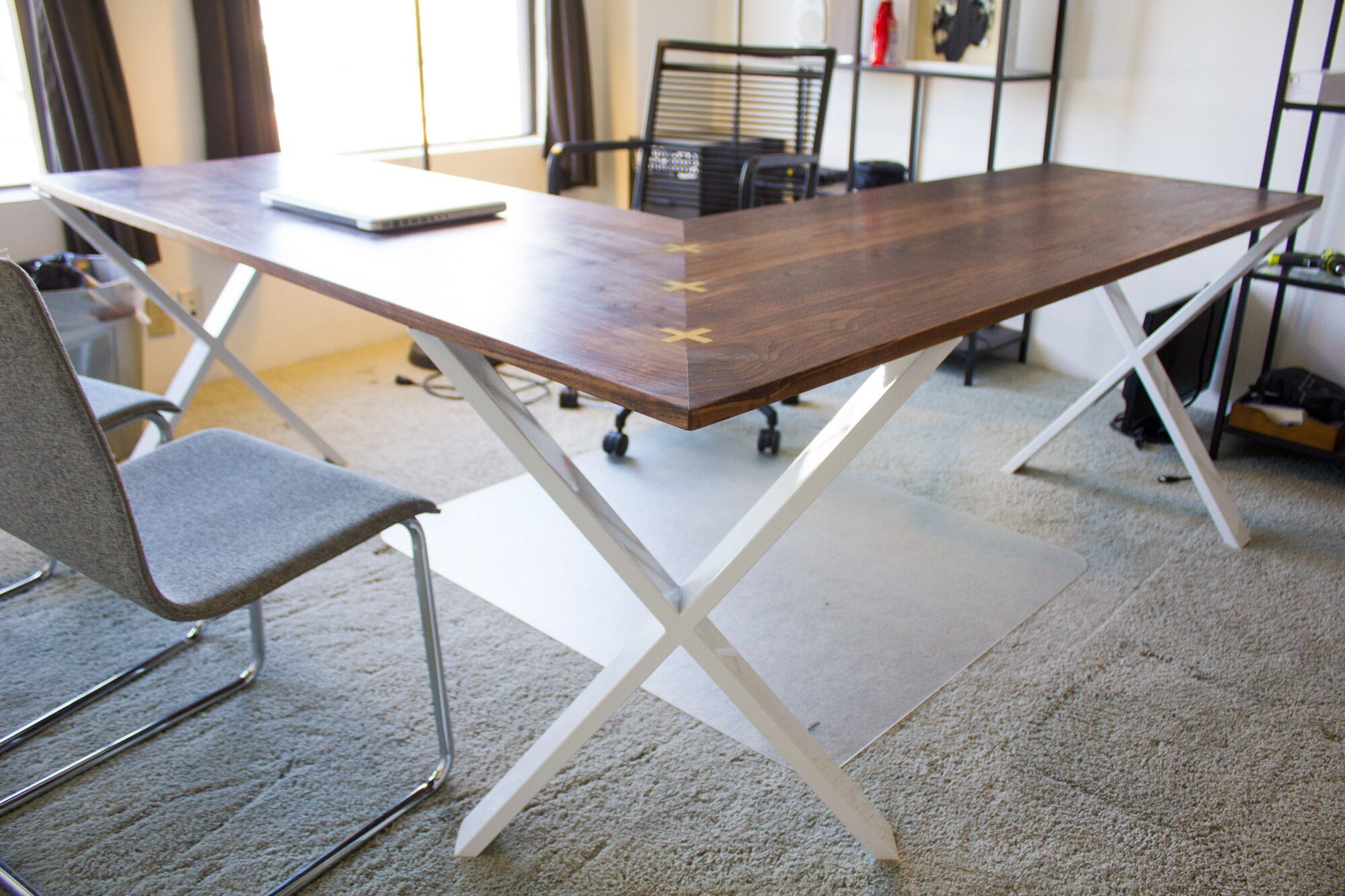 Custom L Shaped Desk Walnut L Desk Custom Wood Desk - Etsy Ireland