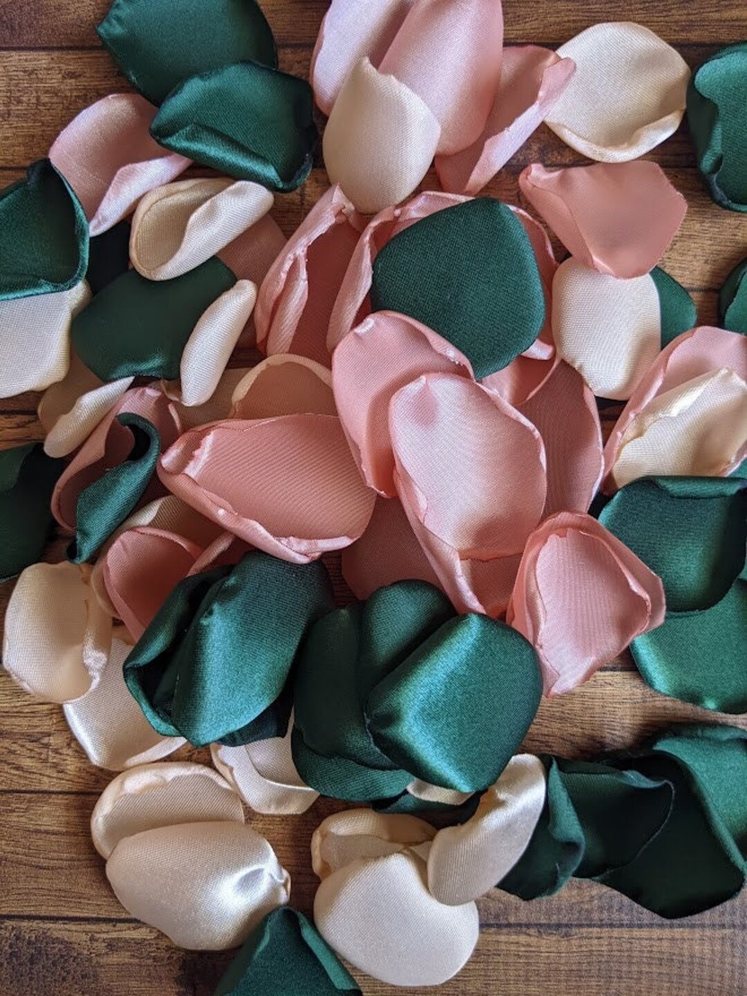 Emerald Rose Gold and Champagne Custom Rose Petals for Wedding and ...