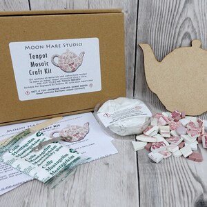 Pink Teapot MOSAIC KIT Craft Kit Suitable for Beginners Tumbled China ...