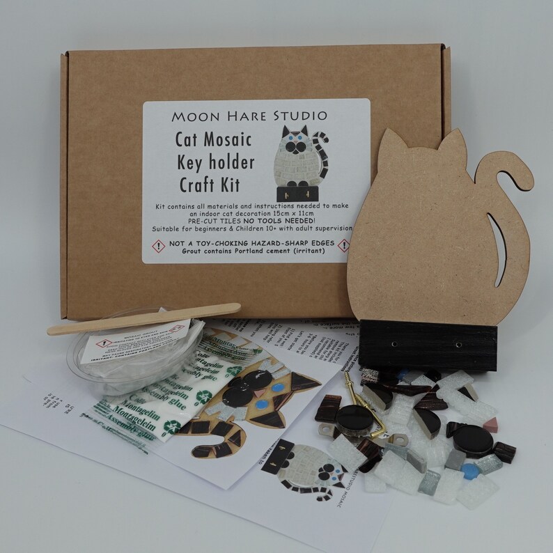 Seal Point Ragdoll, Siamese, Burmese Cat Keyring Hook Mosaic Kit Pre ...