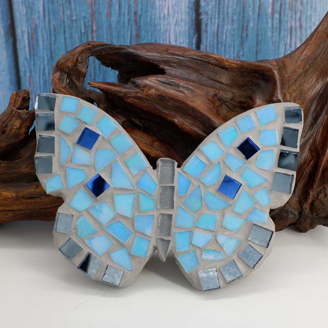 Blue Butterfly Mosaic Kit Craft Kit Suitable for Beginners Precut Tiles ...