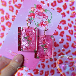 Love Spell Book Earrings | Valentine's Day Earrings | Heart Earrings ...