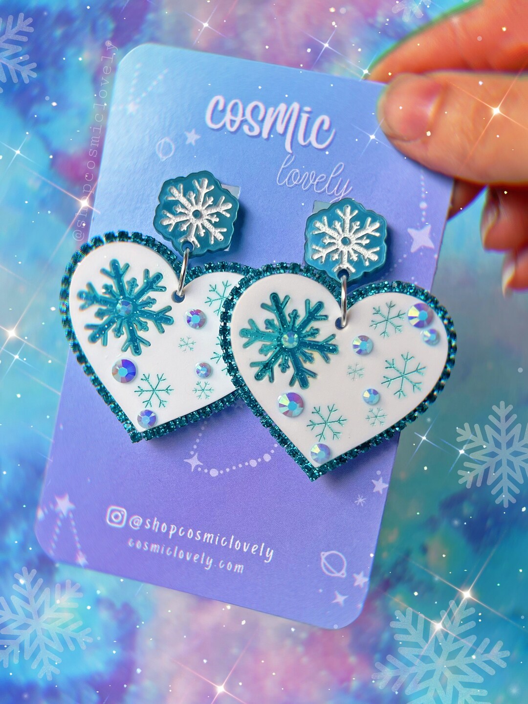 Ice Princess Heart Earrings | Winter Earrings | Christmas Earrings ...