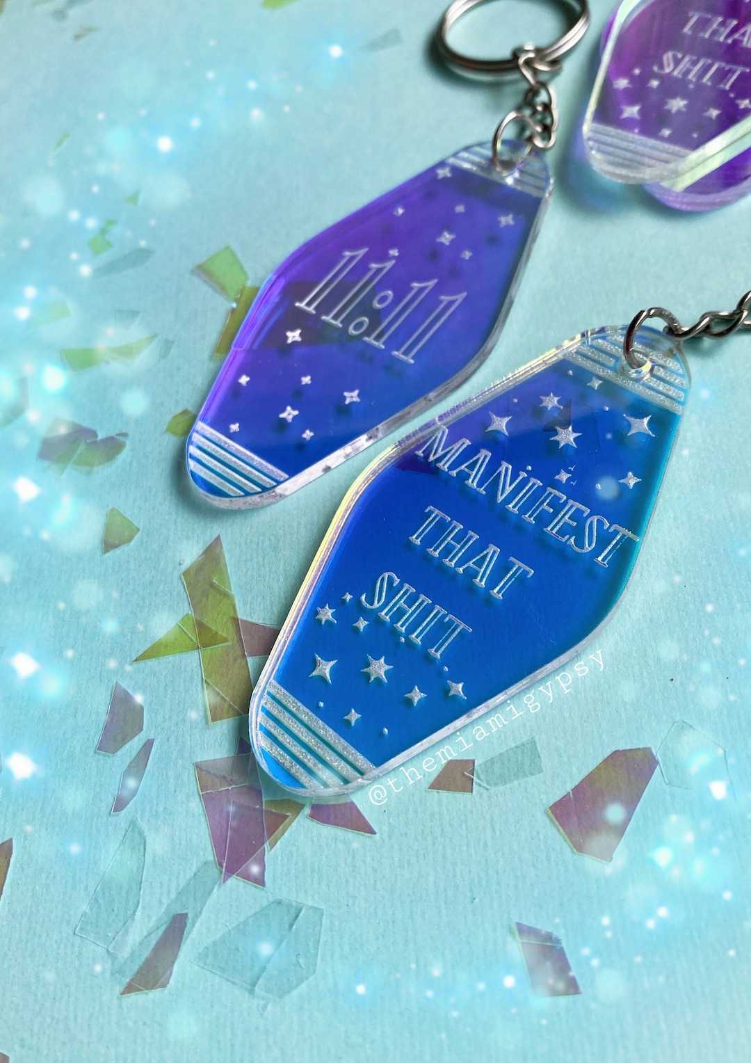 11:11 Keychains | Manifest Keychains | Iridescent Keychains | Acrylic ...