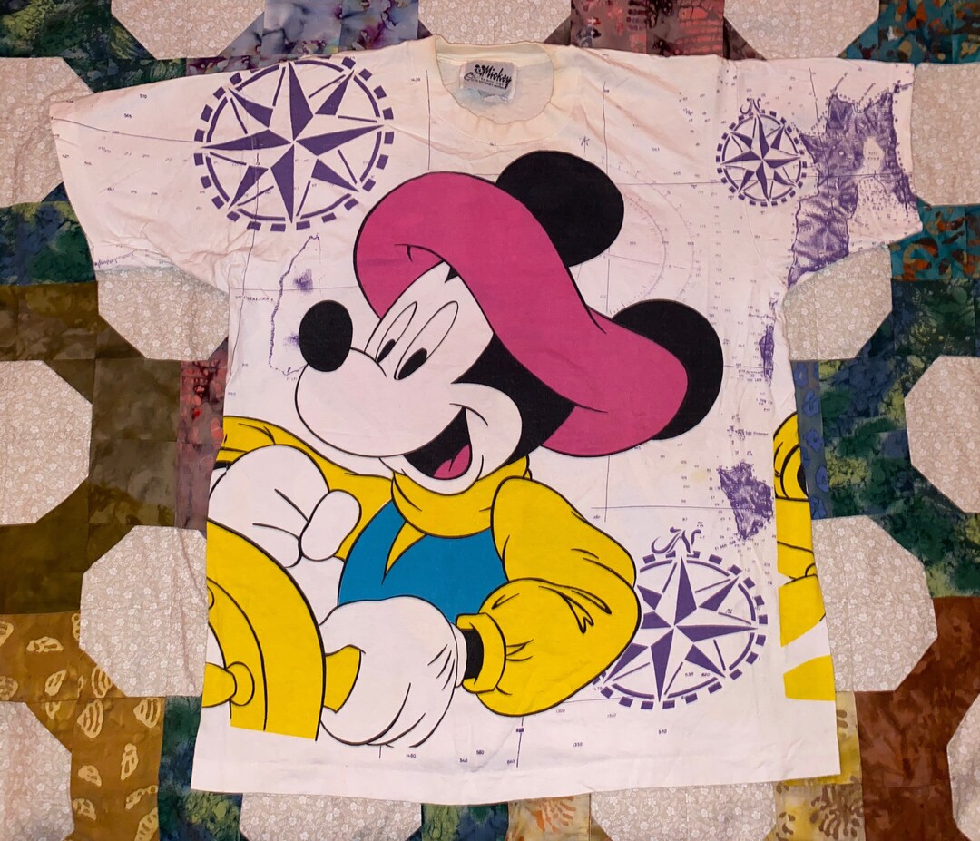 90s Jerry Leigh Mickey Mouse All Over Print Disney Shirt - Etsy