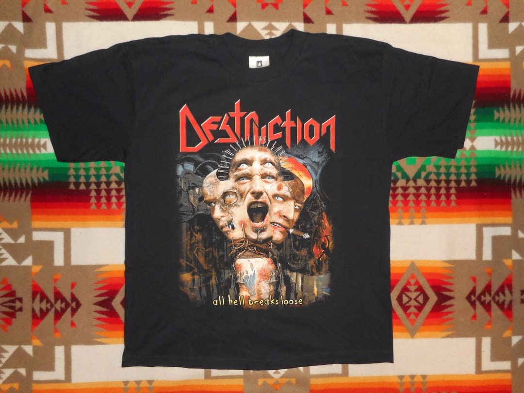 Vintage Destruction All Hell Breaks Loose T Shirt Sodom Kreator Thrash ...