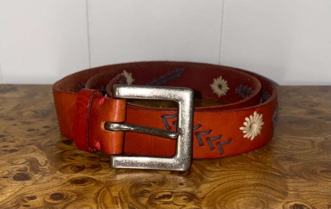 Vintage Sundance Leather Belt Sz L - Etsy