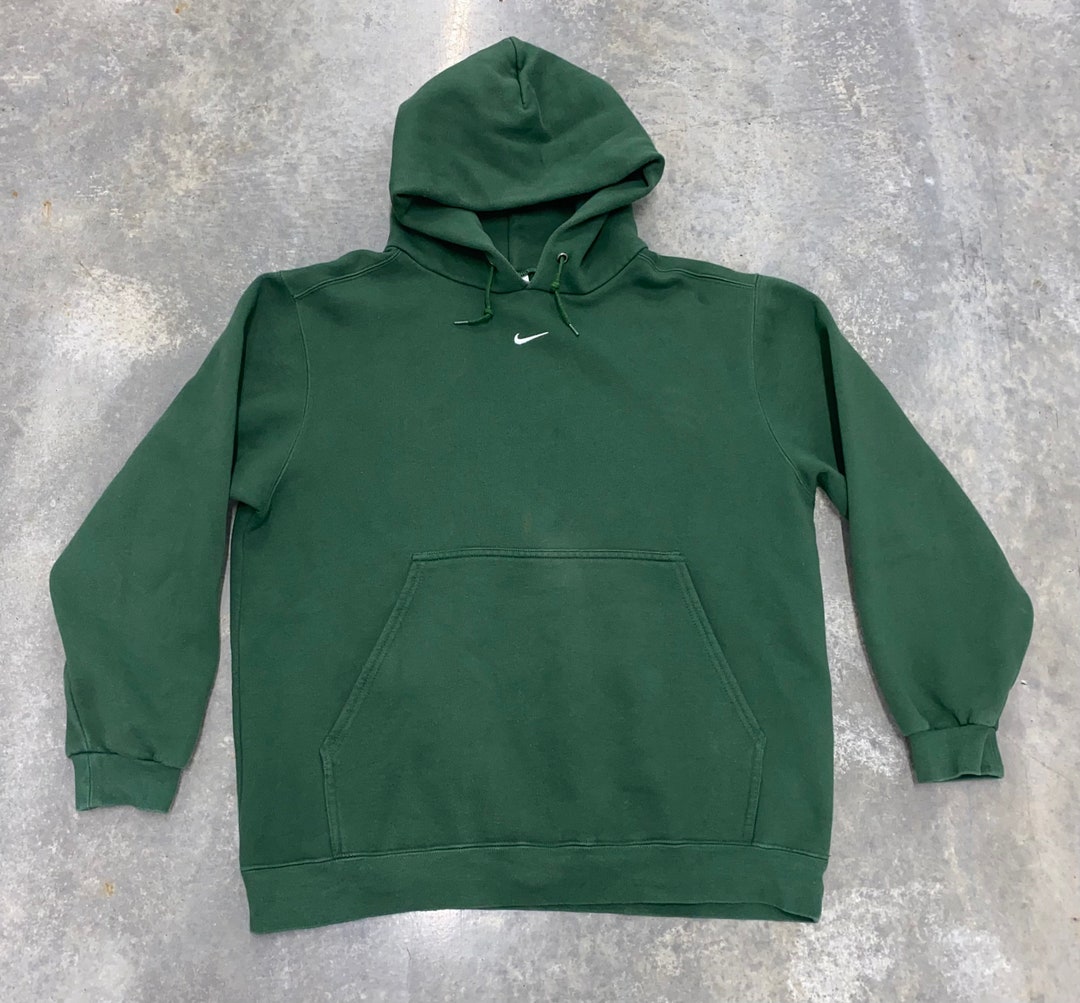NIKE Center Swoosh Green Hoodie - Etsy