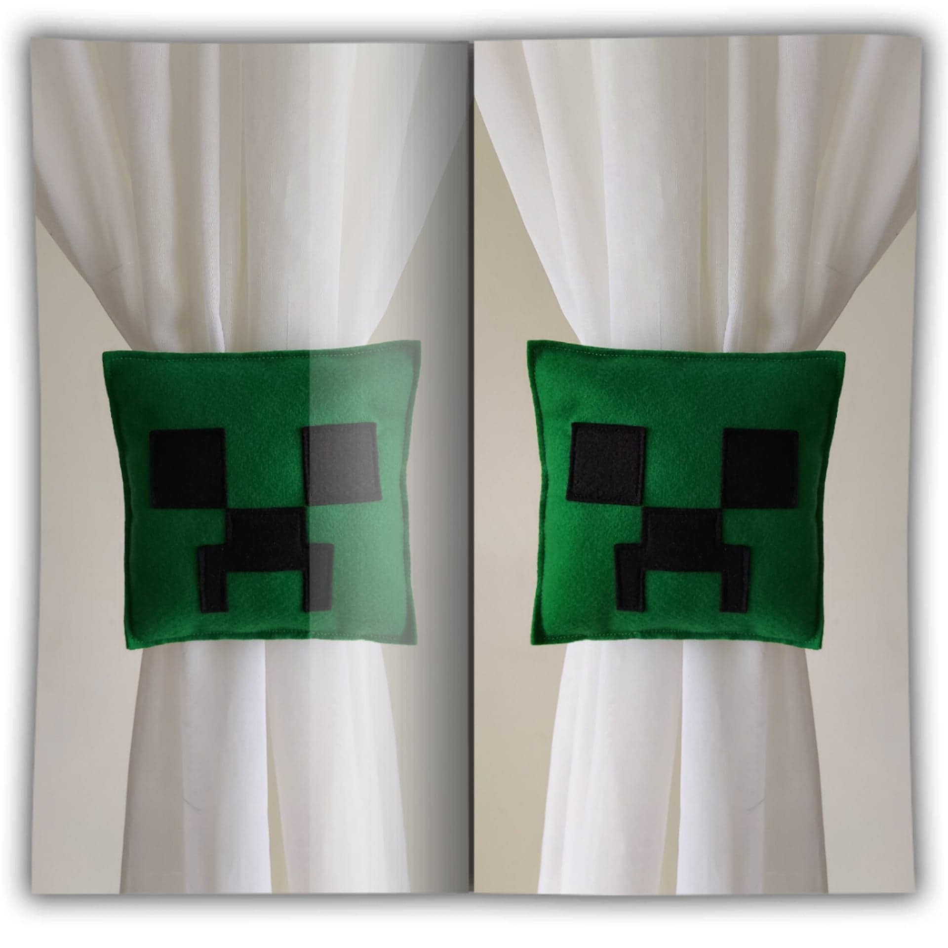 Creeper Minecraft Logo Curtain Tie Backs Curtain Tie Backs - Etsy