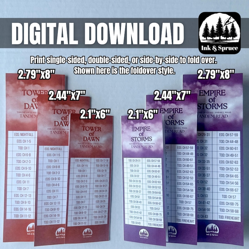 Throne of Glass (TOG) Tandem Read Checklist Bookmark - Printable ...