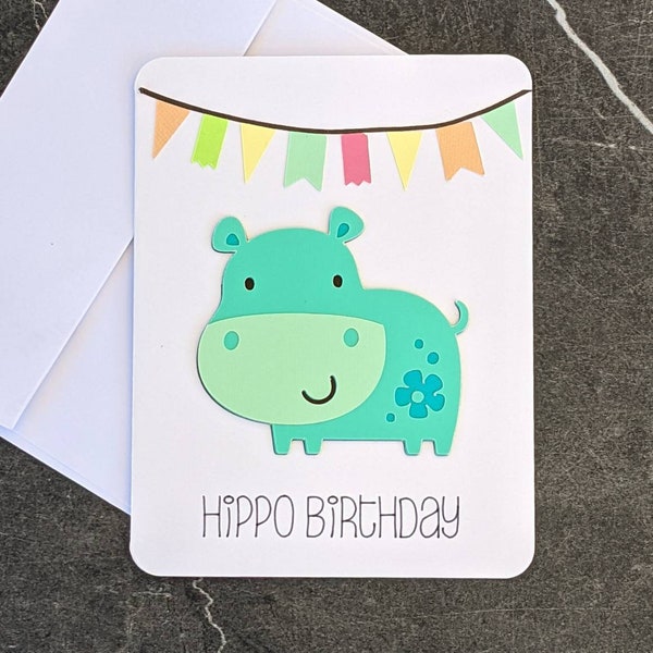 Hippo Birthday Card - Etsy