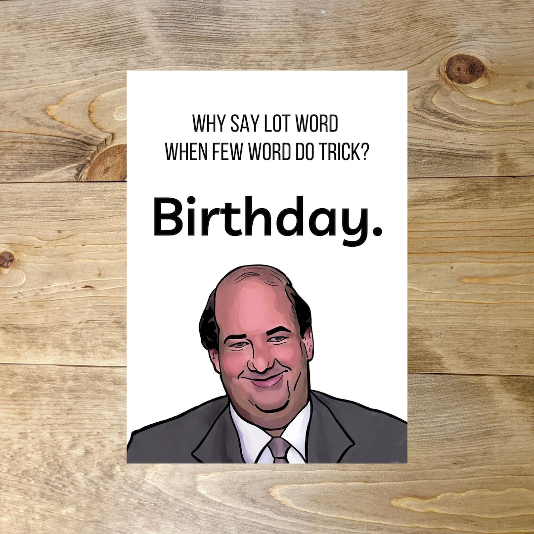 Kevin Few Word Birthday Greeting Card - Etsy