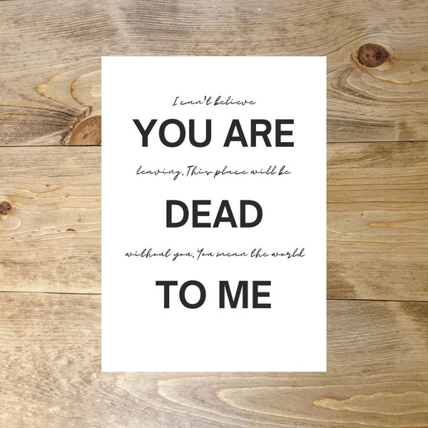 Dead to Me Card - Etsy