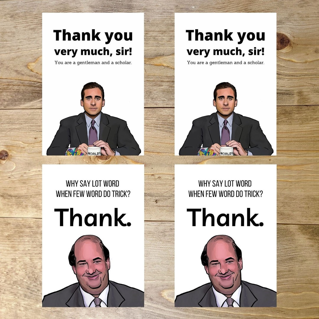 Thank You Card Pack - Kevin Thank, Michael- Thank You Very Much Sir - Etsy