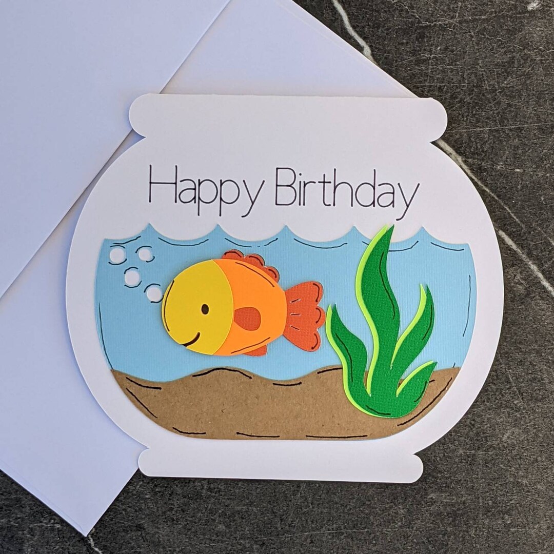 Fish Bowl Birthday Greeting Card - Etsy