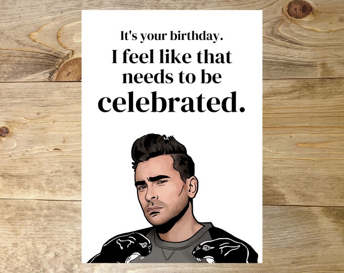 David Rose Pop a Pill Birthday Card, Funny Birthday Card - Etsy