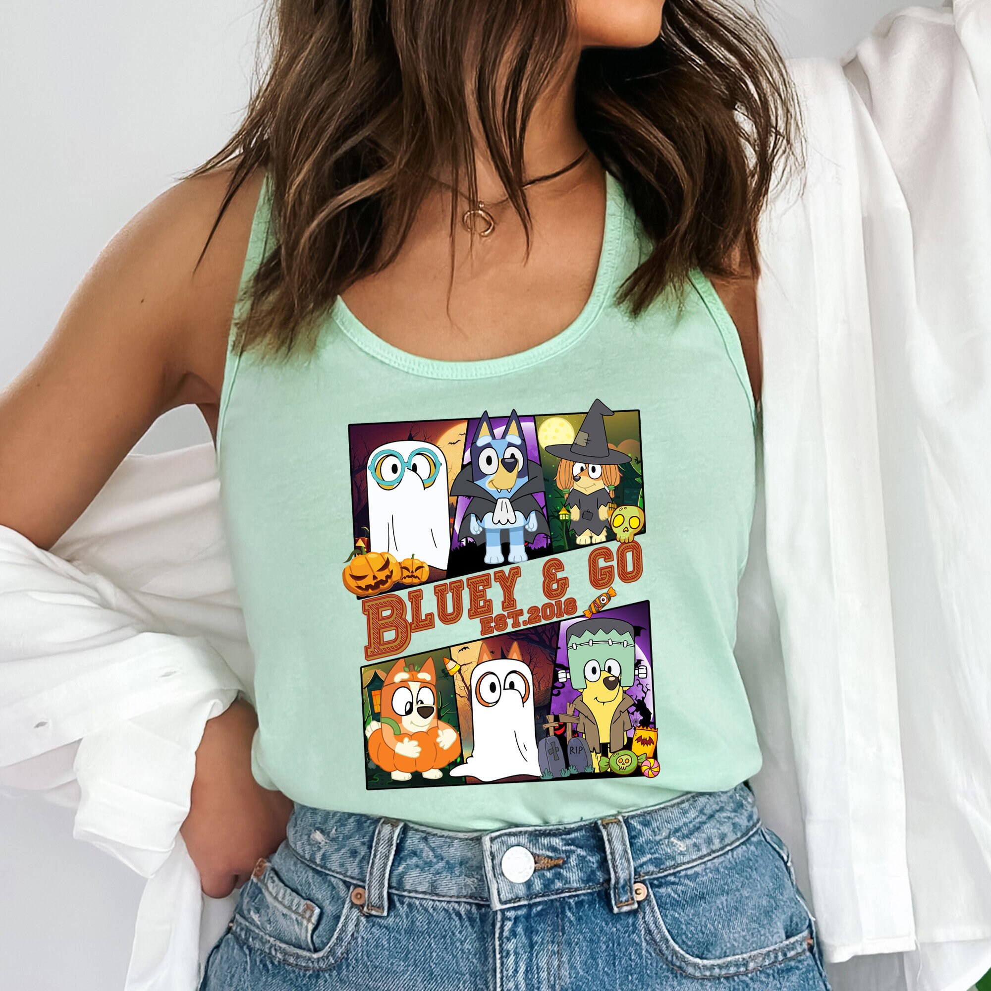 Bluey Halloween Tank Top Bluey & Co Halloween Tank Bluey - Etsy