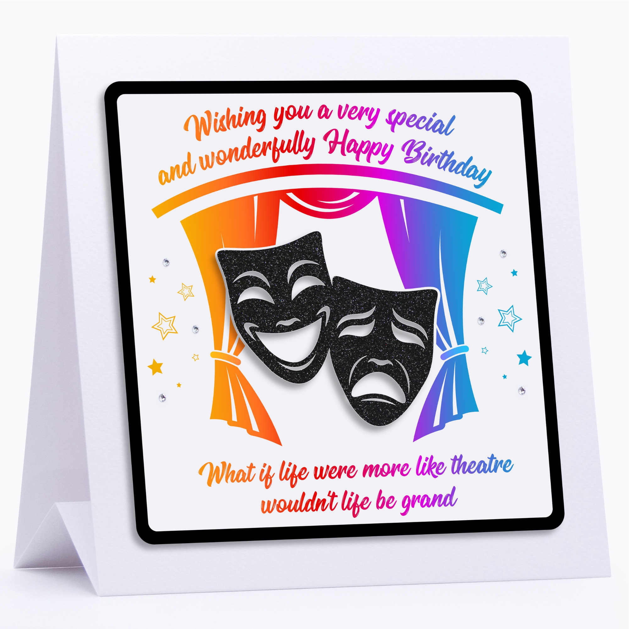 Personalised Theatre Birthday Card 3D Theatrical Masks - Etsy UK