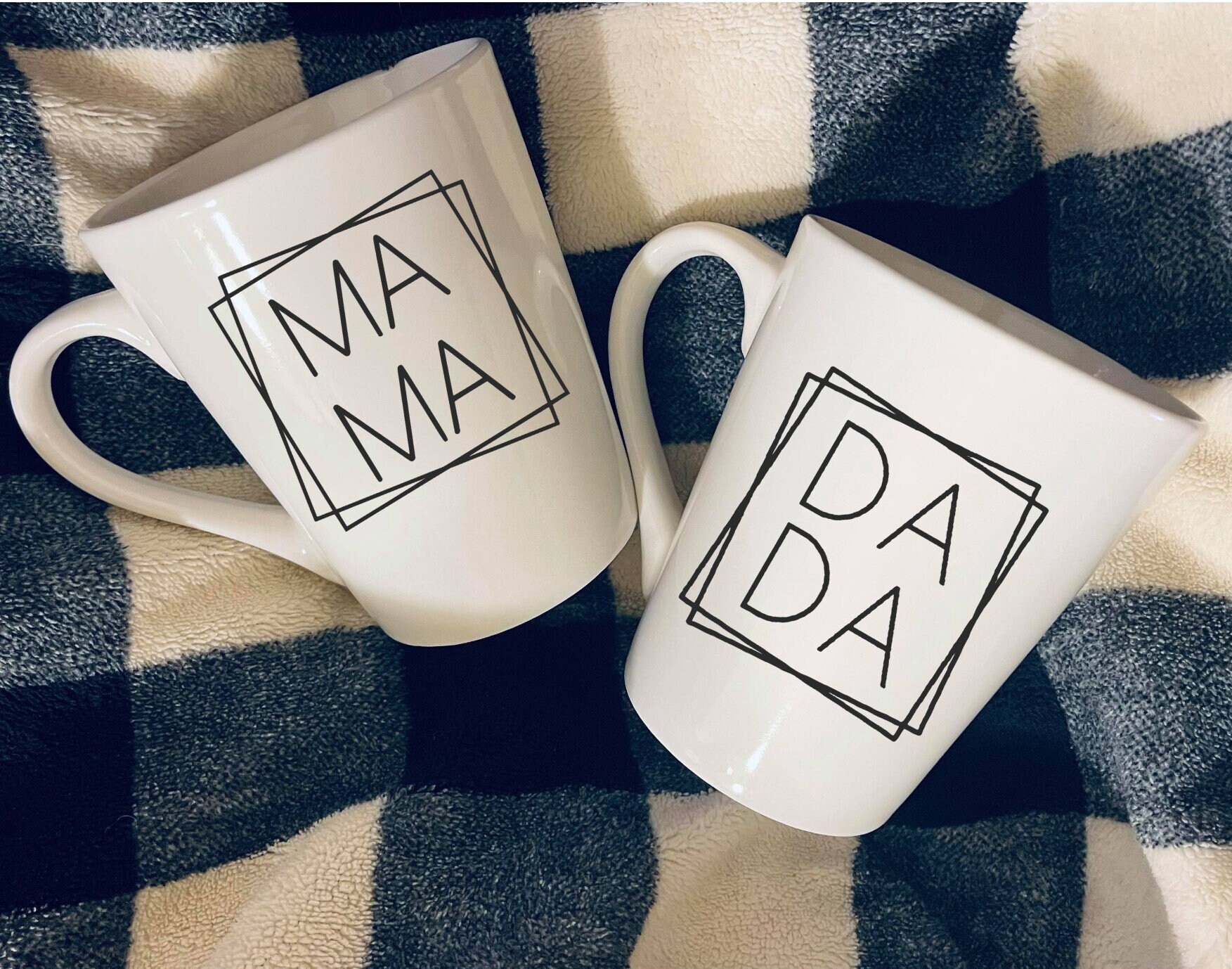 Mama and Dada cup dada coffee mug mama coffee cup new | Etsy