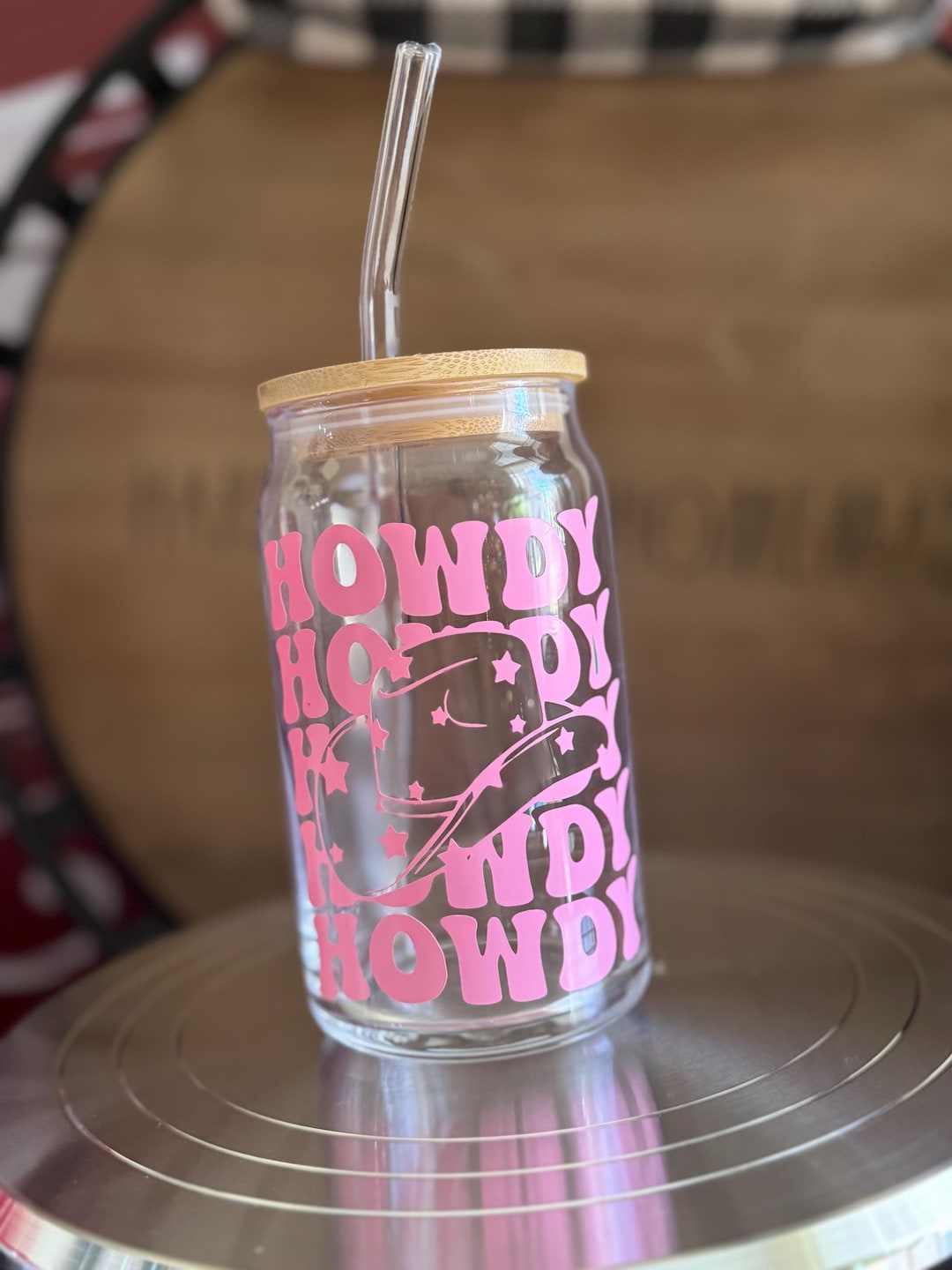 Howdy Iced Coffee Cup, Glass With Lid and Straw, Teen Girl Gifts ...