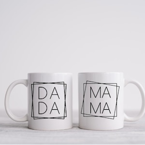 Mama and Dada Cup, Dada Coffee Mug, Mama Coffee Cup, New Parents Gift ...