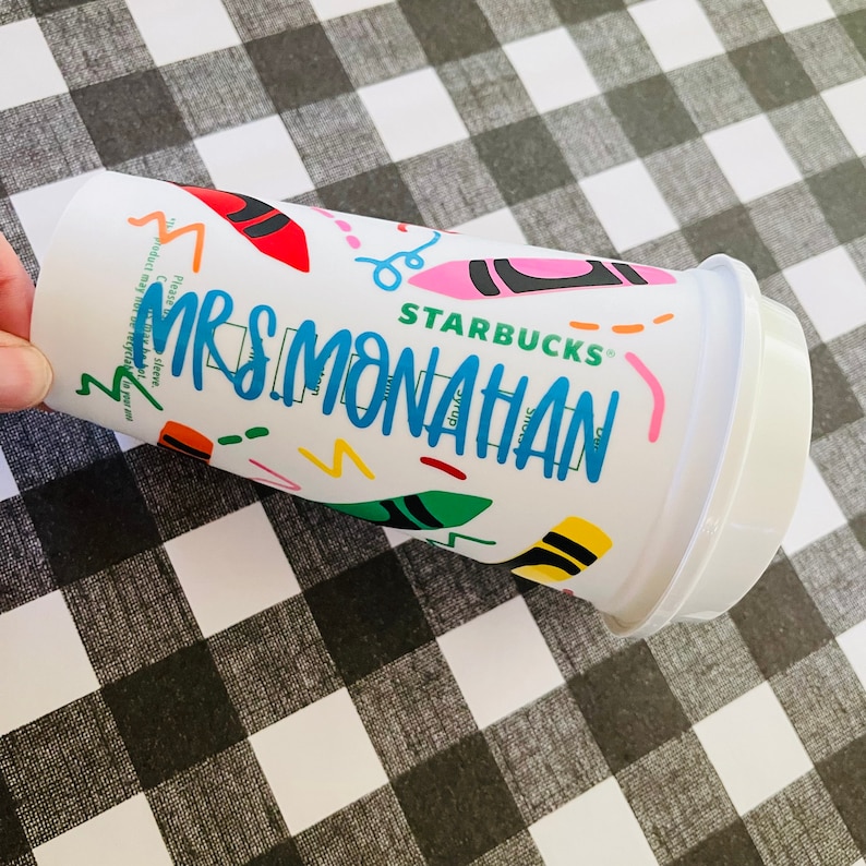 Teacher Starbucks Cup Personalized Starbucks Cup Back to - Etsy