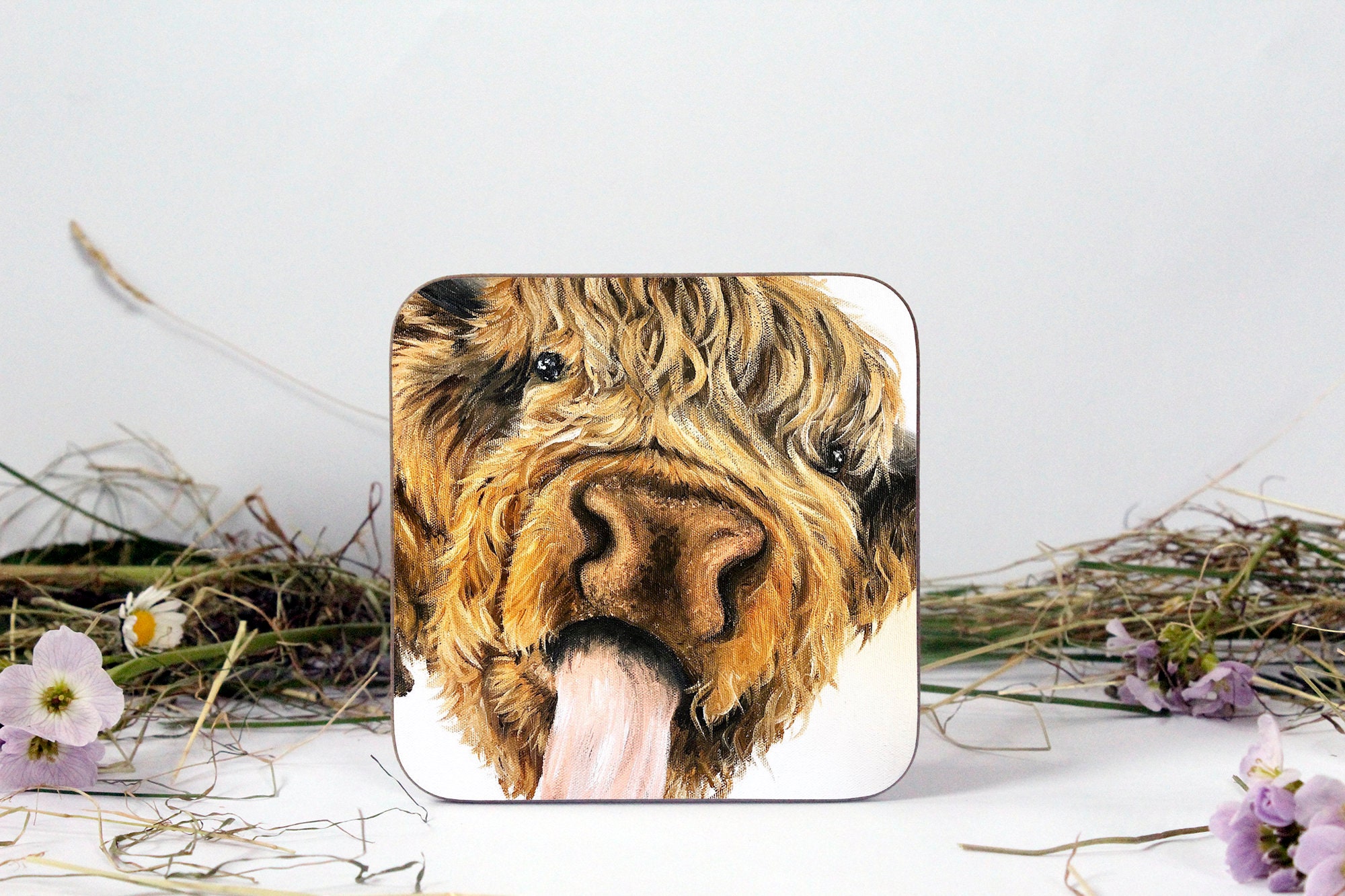 Cheeky Highland Cow Coaster Cattle Coaster British Farming - Etsy México