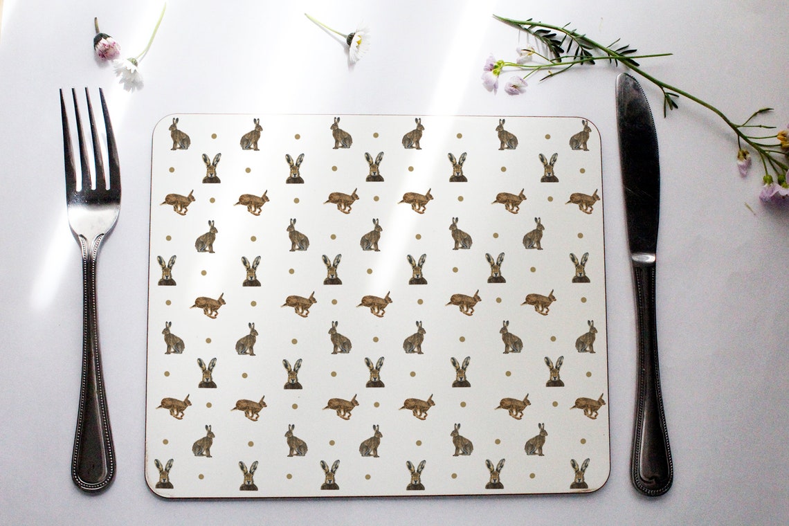 Hare Placemat British Wildlife Dinnerware Rabbit - Etsy