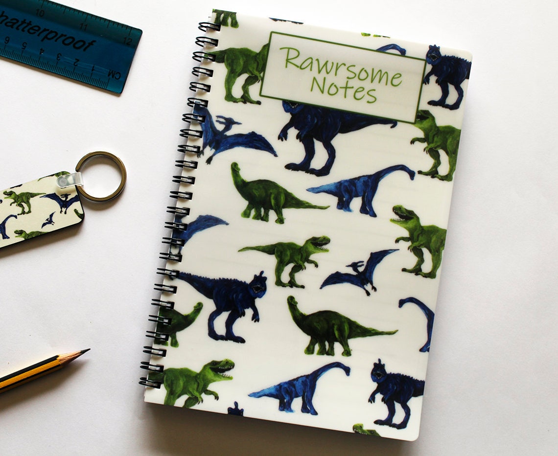 Dinosaur Notebook Personalised Notepad Rawrsome Notes - Etsy