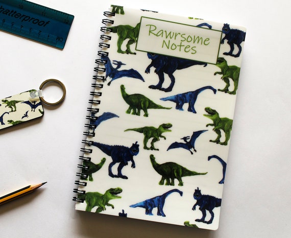 Dinosaur Notebook Personalised Notepad Rawrsome Notes - Etsy