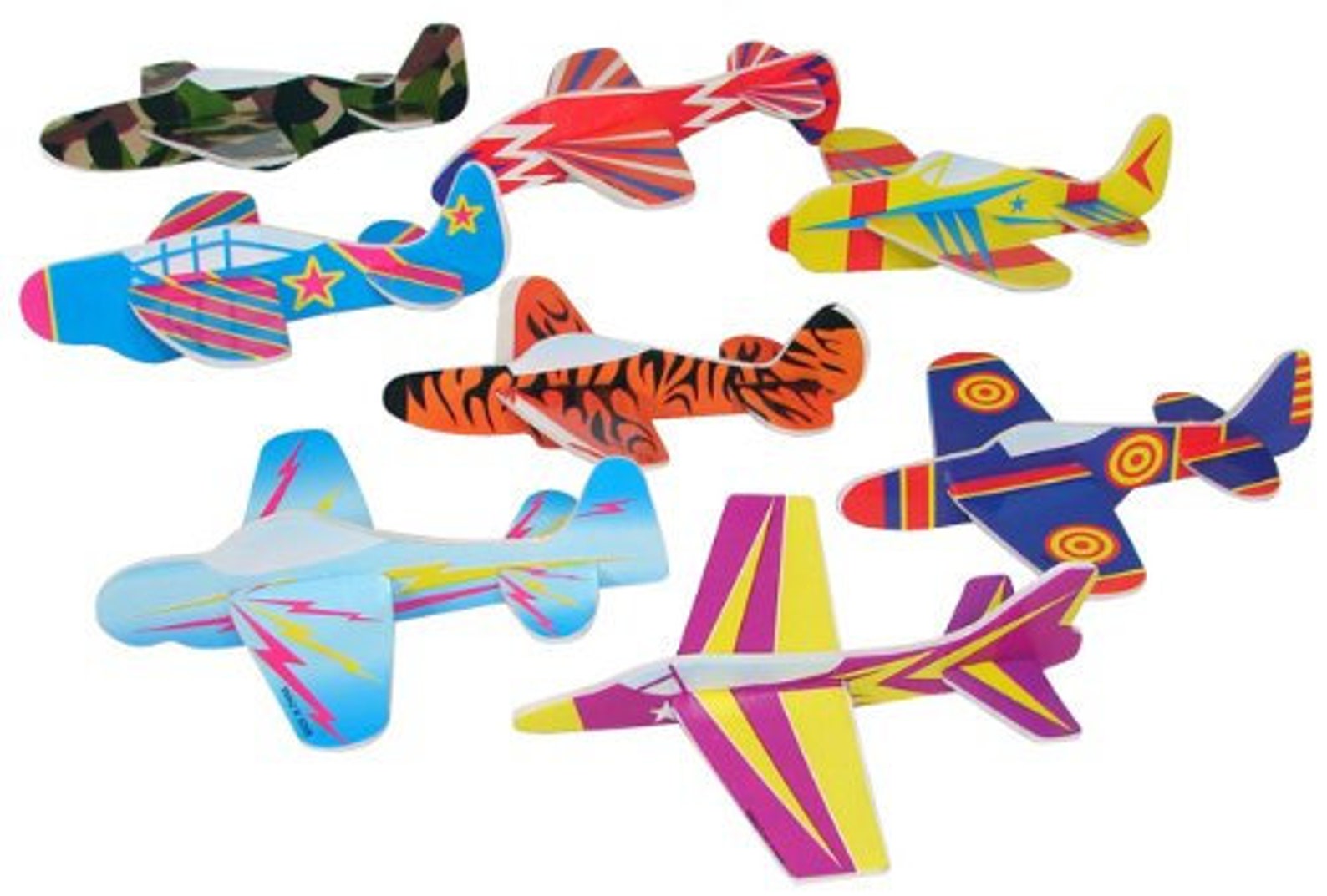 6 Mini Airplanes - Foam Gliders- Kids Party Favors Toys Prizes Gifts ...