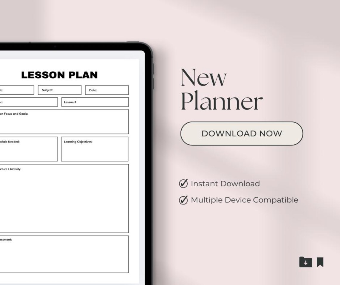 Customizable Lesson Plan Template for Teachers - Etsy