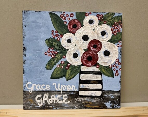 Wood Scripture Sign Bible Verse Sign John 1:16 Grace Upon - Etsy