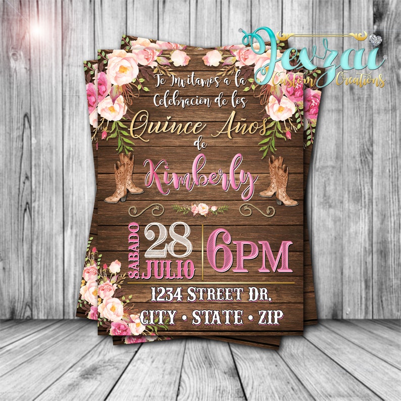 Invitación de Quinceanera occidental Bota rustica vaquera | Etsy