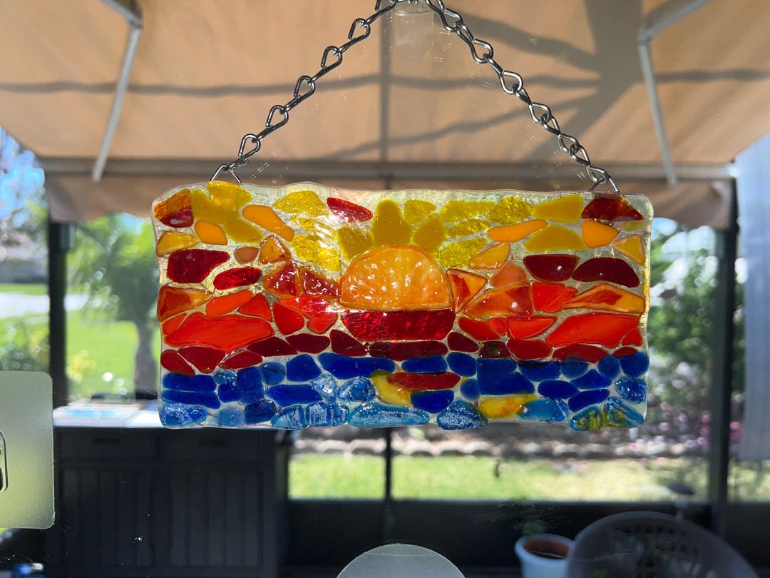 Kiln Fused Glass Suncatchers: Scrap Glass, Tumbled Upcycled Bottle ...