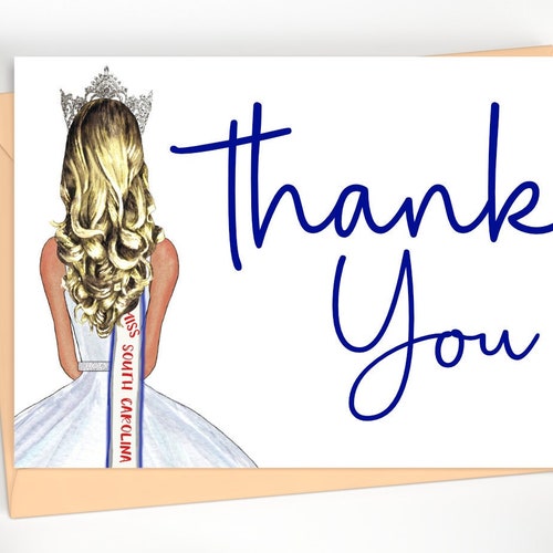 Personalized Pageant Stationary Set of Folded Note Cards - Etsy