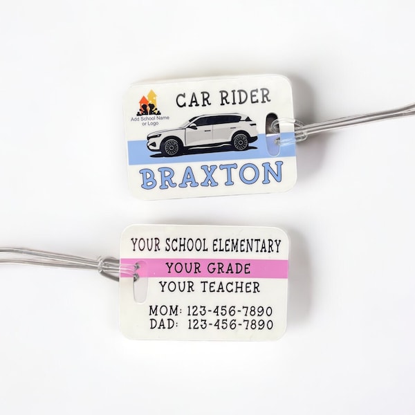 Car Name Tag School - Etsy