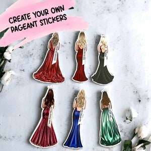 Personalized Pageant Girl Portrait Sticker | Pageant Gifts | Pageant ...