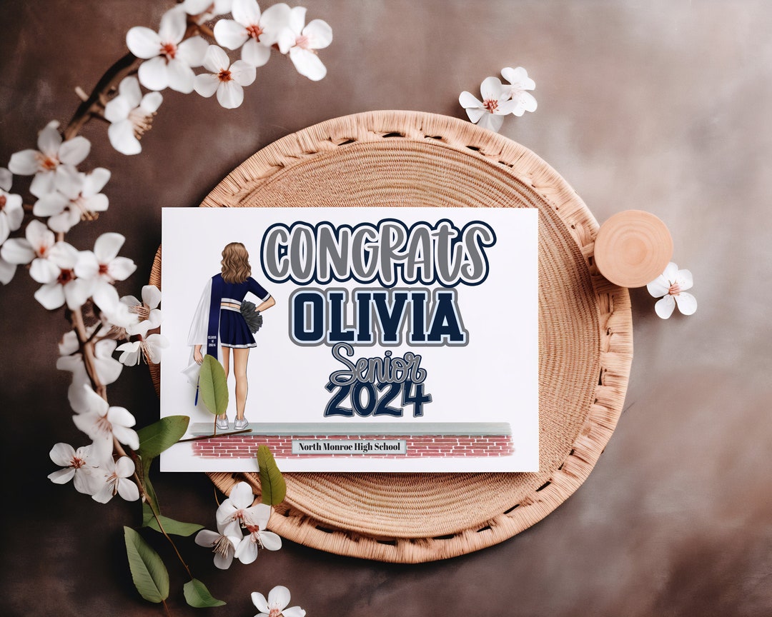 Graduation 2024 Cheer Cheerleader Custom Card Personalized Graduation ...