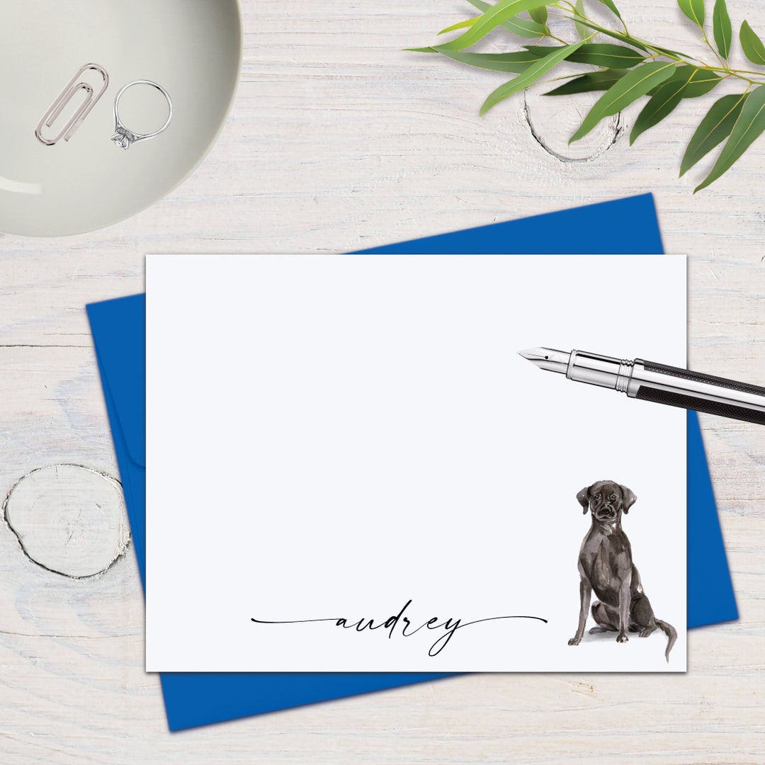 Personalized Dog Notecard Set | Flat Personalized Stationary ...
