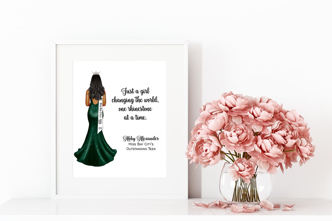 Personalized Pageant Sisters Photo Portrait of One Girl With Quote ...