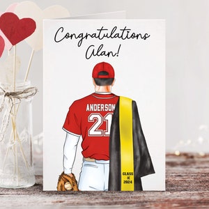 Graduation 2025 Baseball Pitcher Custom Card | Personalized Graduation ...