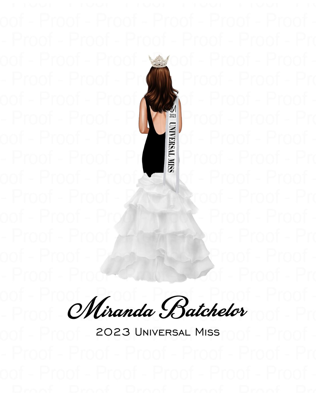 Personalized Pageant Sisters DIGITAL Portrait of One Single Girl ...