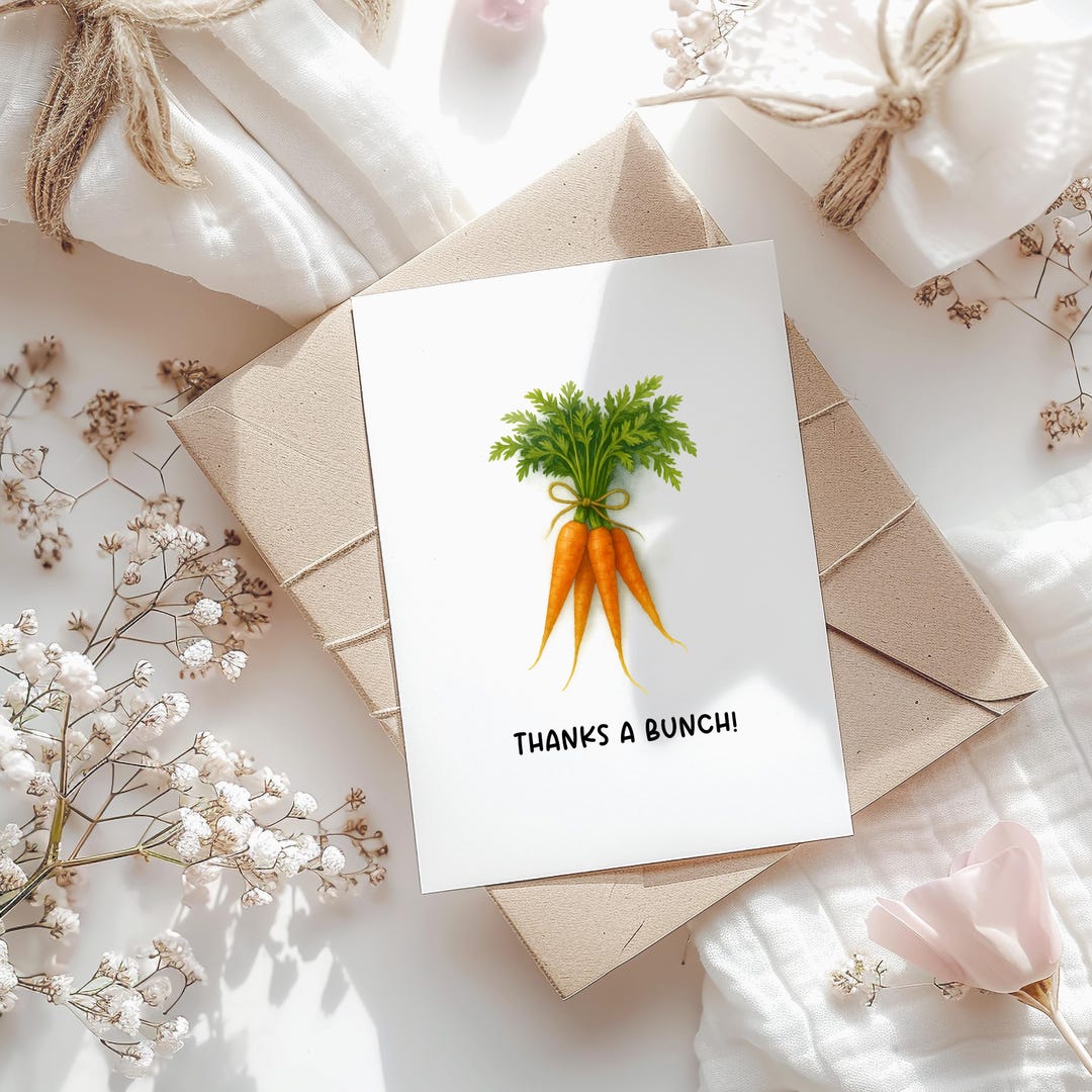 Thanks a Bunch Garden Carrot Thank You Card | Note Cards | Thank You ...