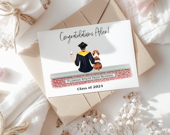 Bulldog Graduation Card, Graduation 2024 Custom Card Personalized, High ...