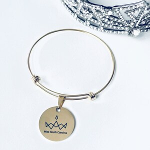 Personalized Engraved Pageant 14K Gold Plated Adjustable Wire Bangle ...
